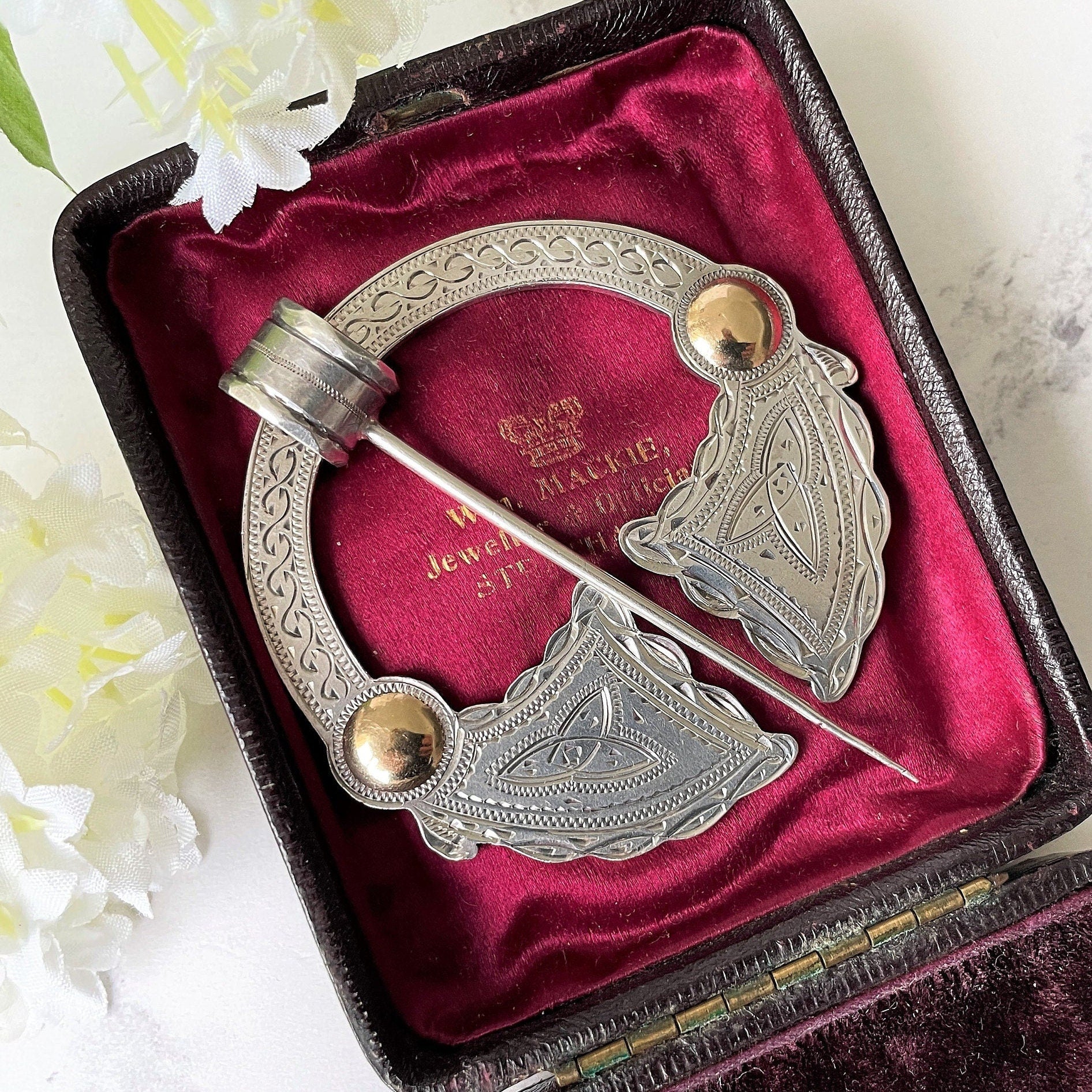 Massive Dublin Silver Rare Penannular Pin, John Morton, 1957 – Mercy Madge